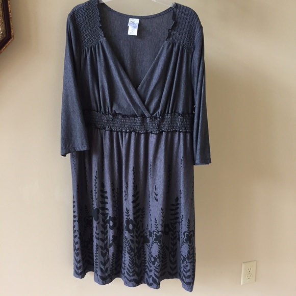Just My Size | Dresses | Jms Just My Size Gray Floral Print Dress 2x ...